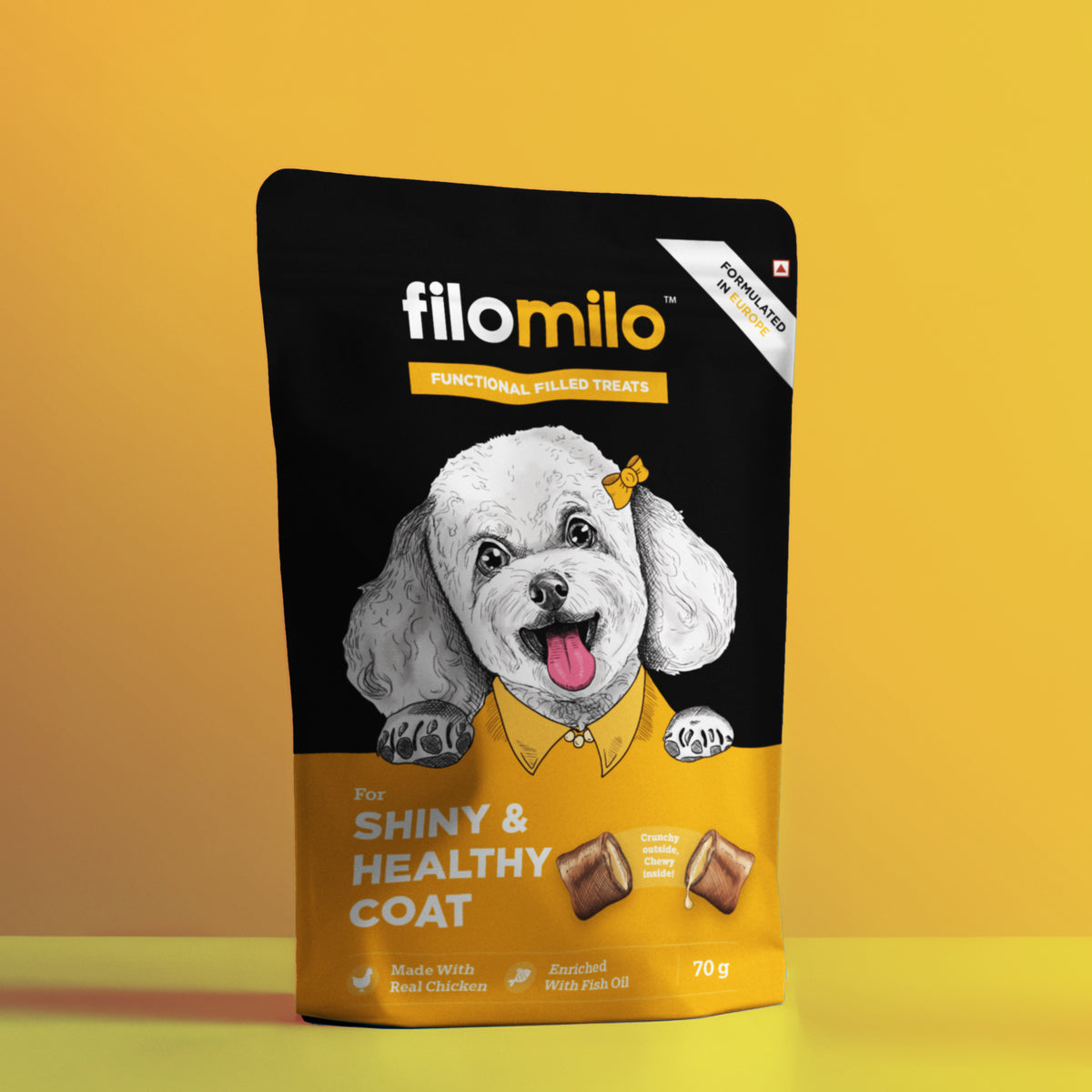 Filomilo Functional Filled Treats For Dogs - Shiny & Healthy Coat